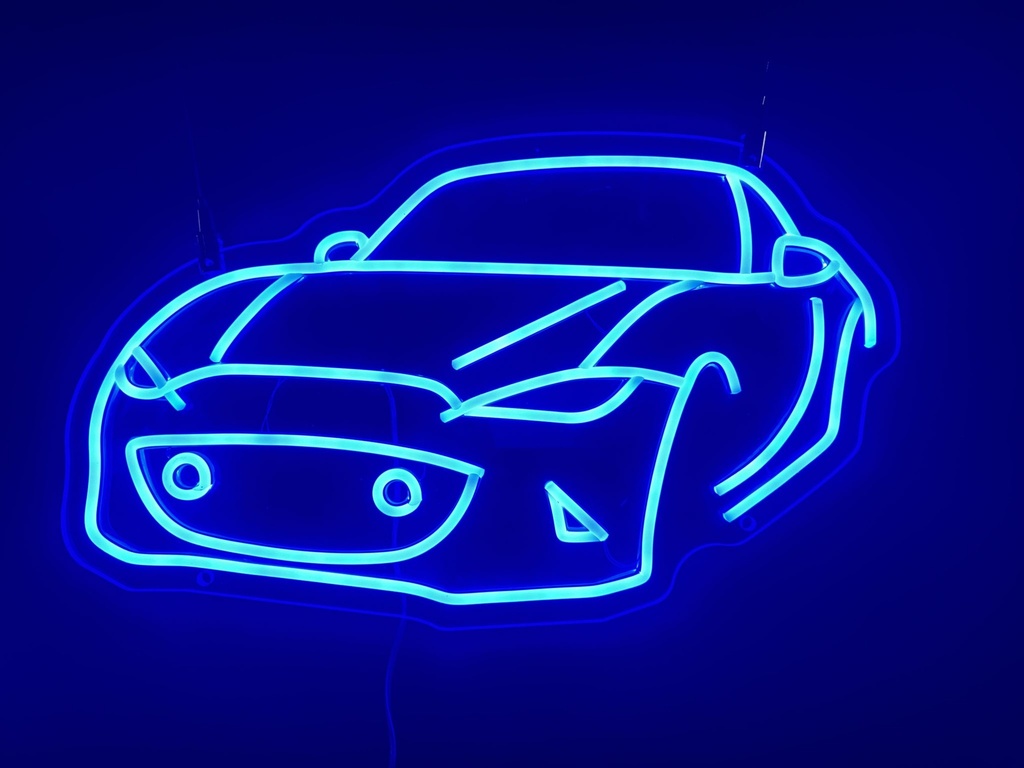 Mazda Miata ND LED Neon Sign (3/4 view) | CarbonMiata