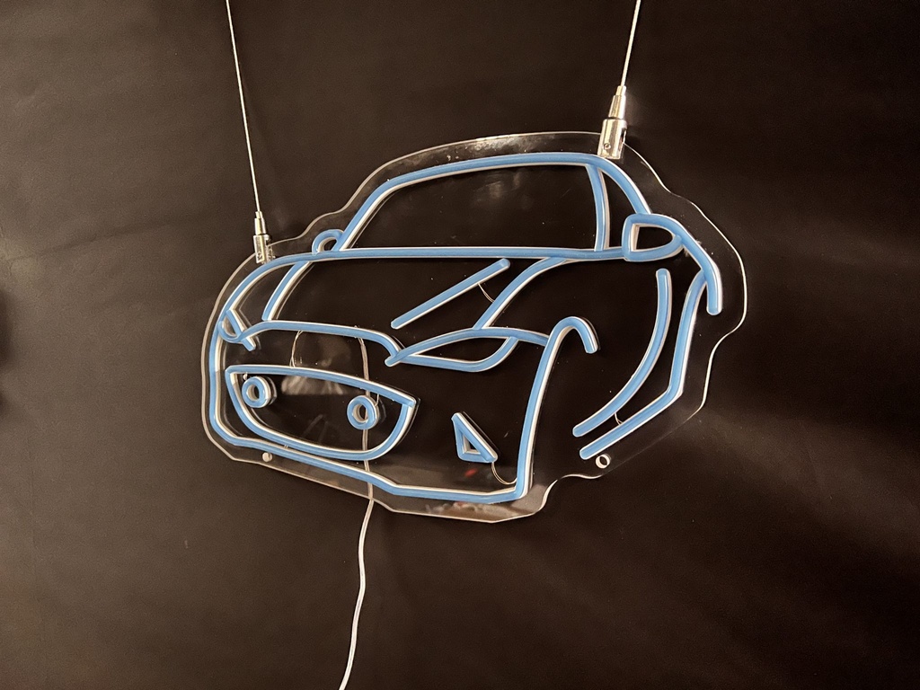 Mazda Miata ND LED Neon Sign (3/4 view) | CarbonMiata