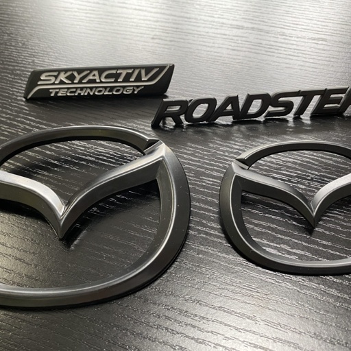 Matte Black 4 Pieces Mazda Emblems Set For Miata ND1 | CarbonMiata